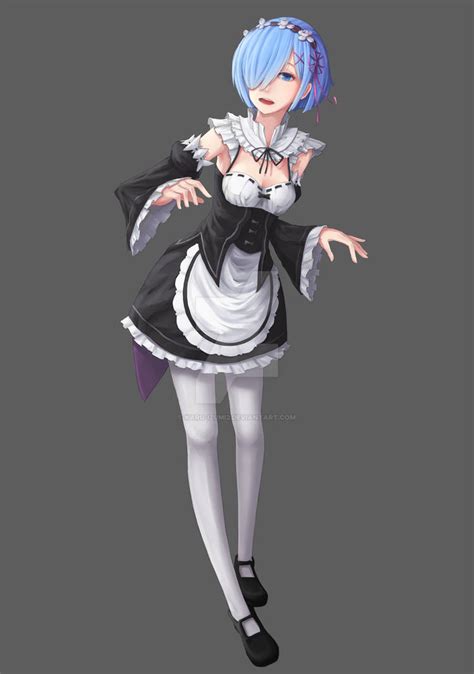 Rem Re Zero Fan Art Full By Karu Izumi2 On Deviantart