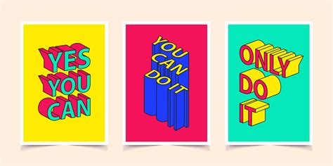 동기 부여 포스터는 3d 텍스트로 설정됩니다 정보를 할 수 있습니다 트렌디 한 색상 배경 동기 부여 견적 포스터 템플릿 벽에 대한 커버 디자인 벡터 일러스트 레이 션 개념에