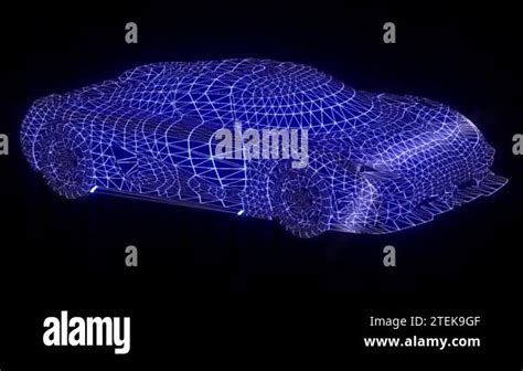 Assembling A Car From Animated 3d Parts Rotating Animated Construction Of A Car From Neon Parts