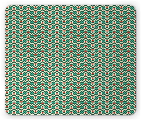 Geometric Mouse Pad Herringbone Pattern With Angled Stripes And Rhombuses Triangles Rectangle