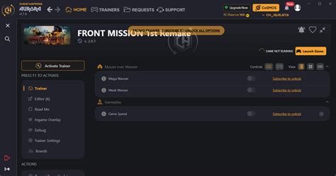 front mission 1st remake trainer 9 v2 0 1 cheat happens game