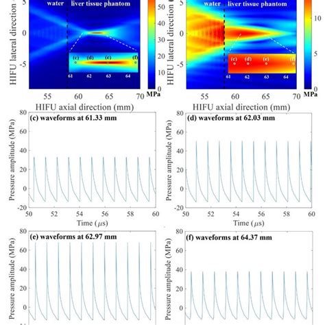 Simulated 1 1 Mhz Nonlinear Acoustic Fields Without A Bubble At The Download Scientific Diagram