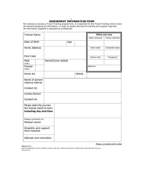 32 Assessment Forms In Pdf