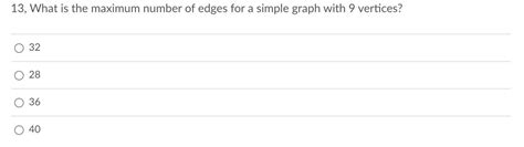 Solved What Is The Maximum Number Of Edges For A Simple Chegg
