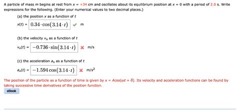 solved a particle of mass m begins at rest from x 34 cm