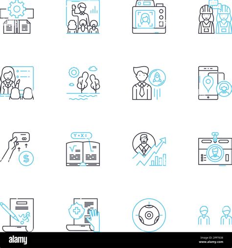 Staffing Solutions Linear Icons Set Recruitment Talent Placement