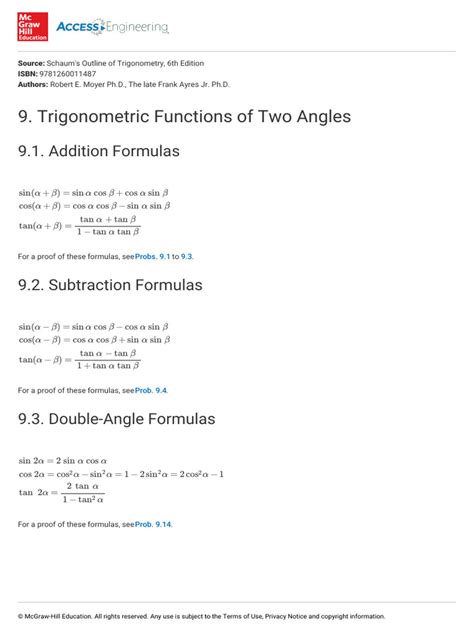 Trigonometric Functions Of Two Angles Pdf Trigonometric Functions Elementary Geometry