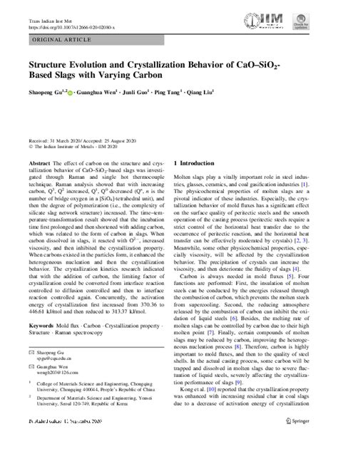 pdf structure evolution and crystallization behavior of cao sio2