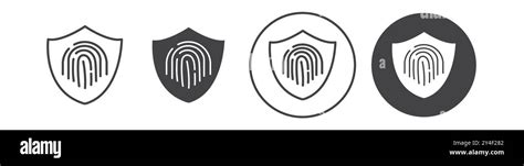 Biometric Security Icon Set In Thin Line Outline Style And Linear Vector Sign Stock Vector Image