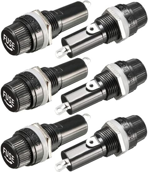 Gebildet 6pcs 6 X 30mm Fuse Holder Ac 10a 250v Black Screw Cap Panel
