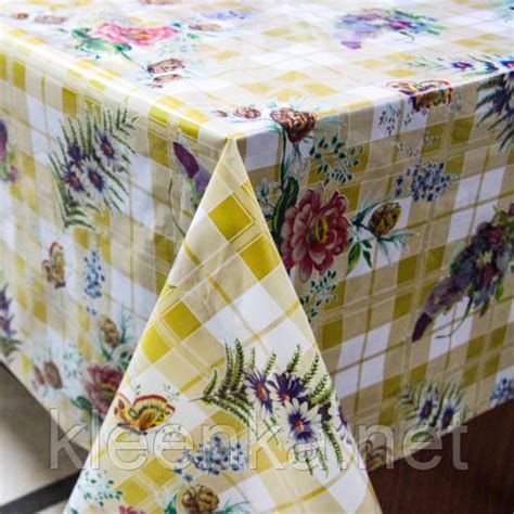 Клейонка столова без основи Тонка з квітковим малюнком продаж ціна у Житомирі Рулонна