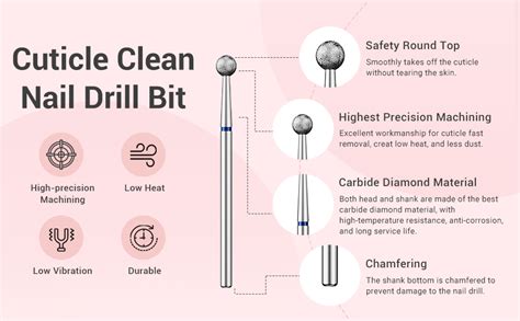 Melodysusie 4mm Ball Shape Cuticle Clean Nail Drill Bit 3
