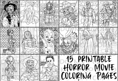 Horror Movie Character Coloring Book