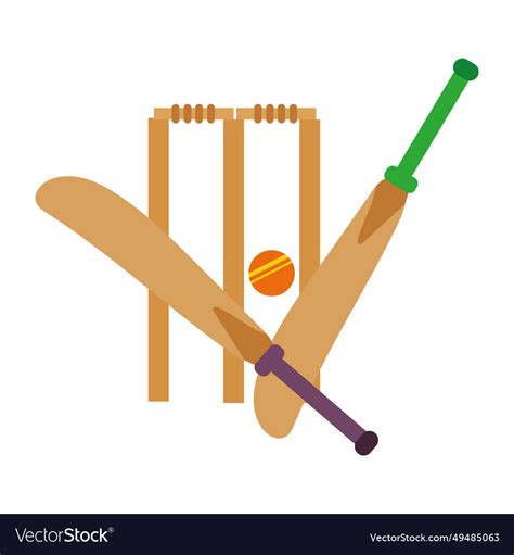 Cricket Bats And Ball Royalty Free Vector Image