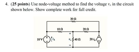 Solved Points Use Node Voltage Method To Find The Chegg