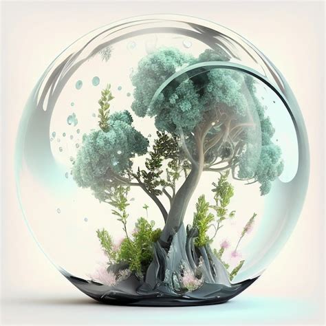 Premium Ai Image Green Globe Autonomous Ecosystem On White Background Ai Generated