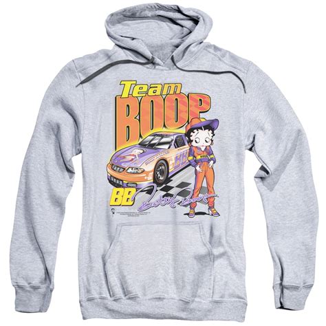 Betty Boop Mens Team Boop Hooded Sweatshirt Blue