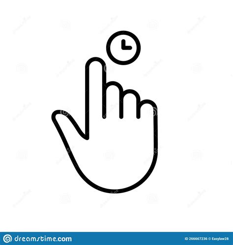 The Gesture Of Computer Mouse Pointer Finger Black Line Icon Cursor Hand Linear Pictogram