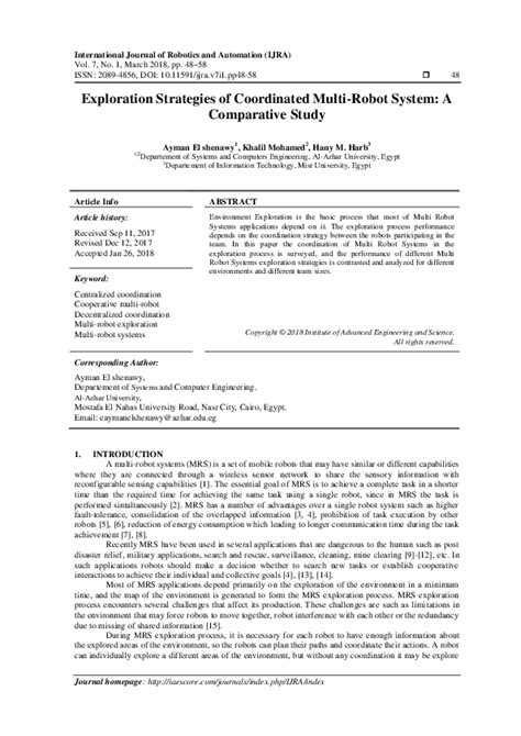 pdf exploration strategies of coordinated multi robot system a