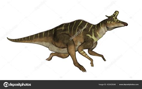 Lambeosaurus Dinosaur Running 3d Render Stock Illustration By ©elenarts 432425046
