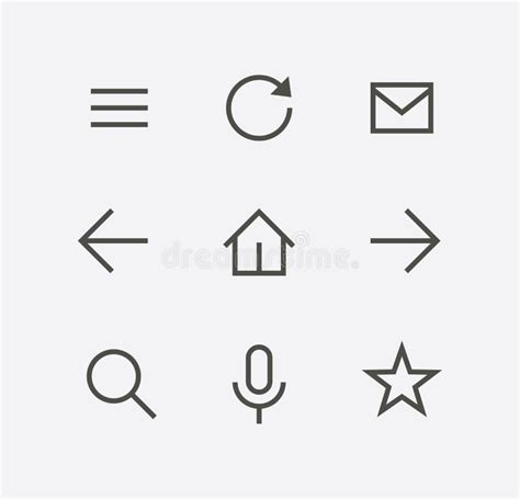 Abstract User Interface Web Design Icon Set Stock Vector