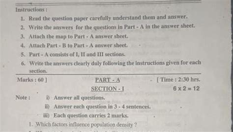 Instructions1 Read The Question Paper Carefully Understand Them And An
