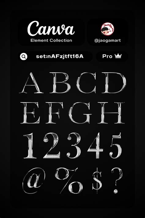 Silver Luxury Alphabet With Chrome Effects Keyword Elements Canva