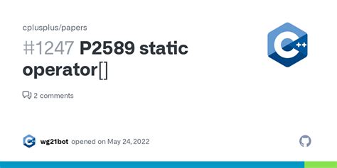 P2589 Static Operator · Issue 1247 · Cpluspluspapers · Github