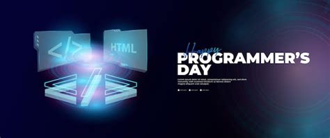 Premium Vector Happy Programmers Day Banner In Modern Style