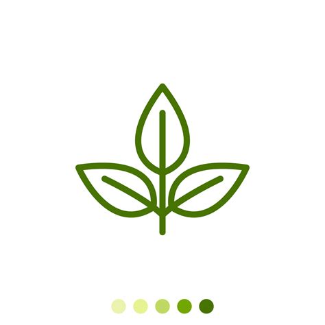 Simple Green Leaf Linear Icon 12634694 Vector Art At Vecteezy