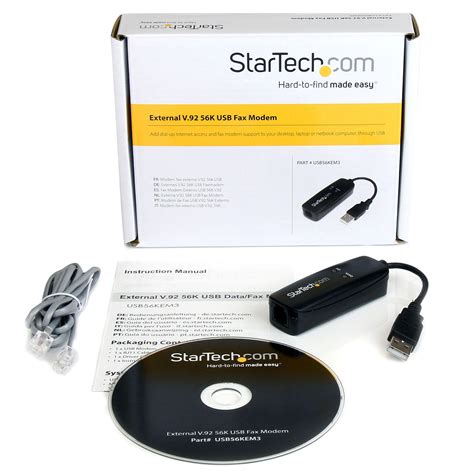 StarTech Com USB KEM External V K USB Fax Modem USB Dial Up Data Modem Transfer Rates