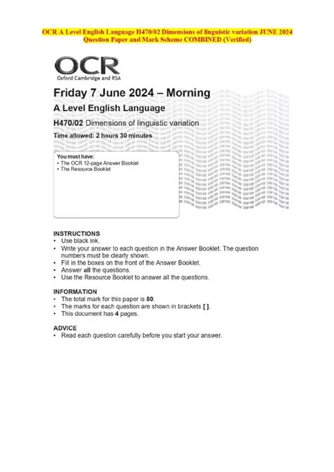 ocr a level english language h470 02 dimensions of linguistic variation