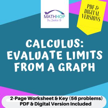 Calculus Evaluate Limits From A Graph By MathHop By Jackie B TPT