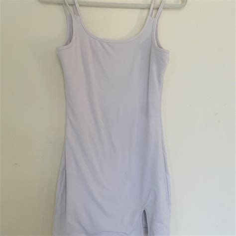 White Skin Tight Dress Soft Material Size Small Depop