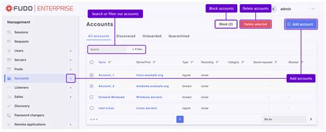 Accounts — Fudo Enterprise 55 System Documentation