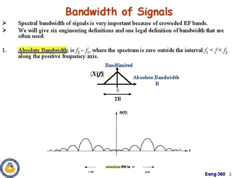 Chapter Signal Bandwidth Topics Bandwidth Of Signals