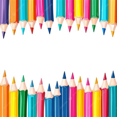 Seamless Banner With Colorful Pencils Back To School Border Back To School Pencil Seamless