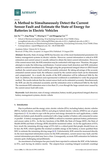 Pdf A Method To Simultaneously Detect The Current Sensor Fault And