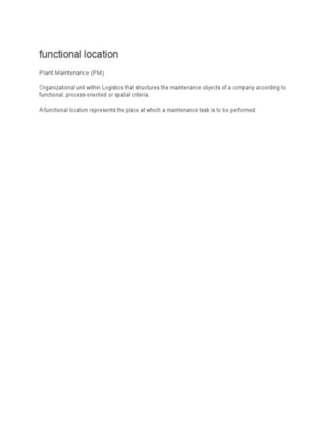 Functional Location Pdf