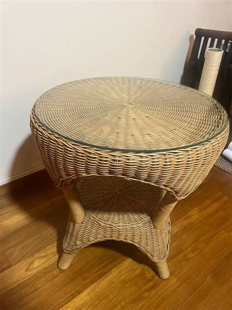 Vintage Ratan Side Table Furniture And Home Living Furniture Tables And Sets On Carousell