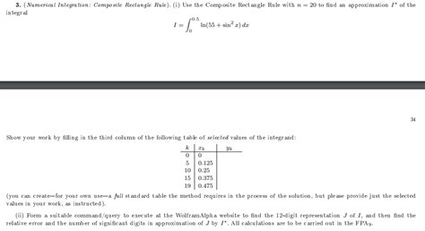 Solved 3 Numerical Integration Composite Rectangle Rule