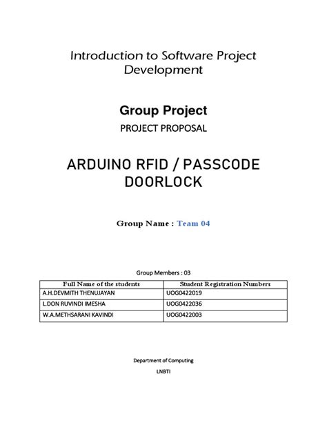 Project Proposal Pdf Access Control Usability