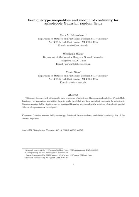 pdf fernique type inequalities and moduli of continuity for