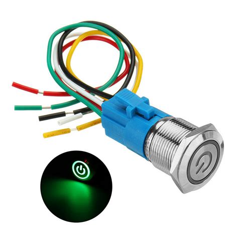 Mm Metal Self Locking Switch V Led Pin On Off Push Button Switch With Wire Waterproof Sale
