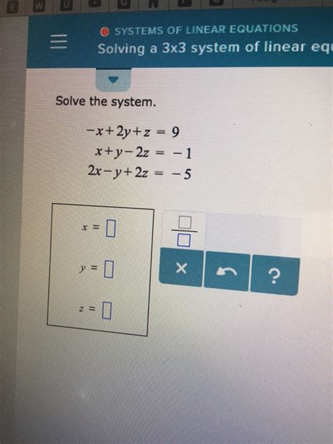 solved systems of linear equations solving a 3x3 system of