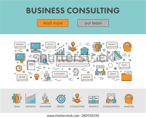 Linear Concept Web Banner Business Consulting Stock Vector Royalty Free 380938330 Shutterstock