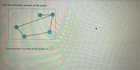 Solved Find The Chromatic Number Of The Graph D The Chegg Com