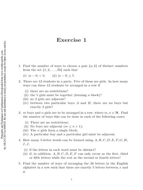 2018 Exercise 1 Pdf Numbers Mathematics