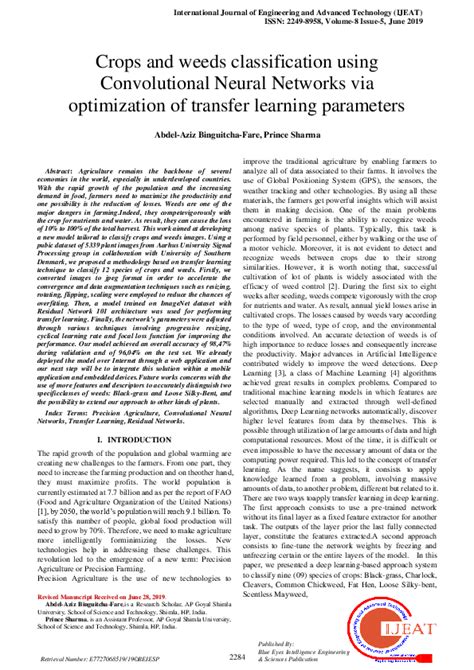 Pdf Crops And Weeds Classification Using Convolutional Neural