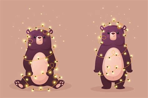 Conjunto De Mu Ecos De Dibujos Animados Vector Premium